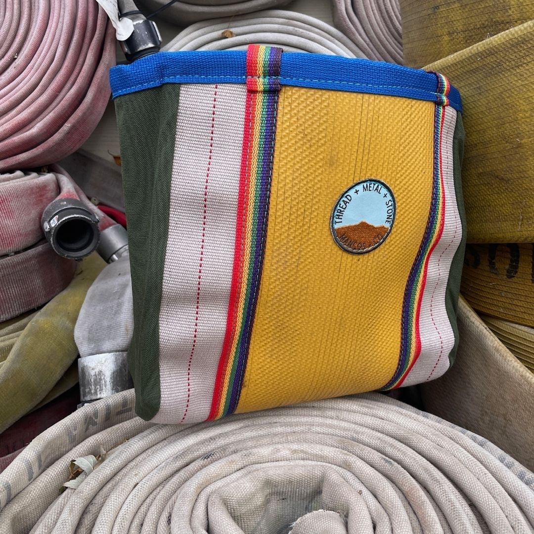 Repurposed Fire Hose Tote -Small – Thread + Metal + Stone