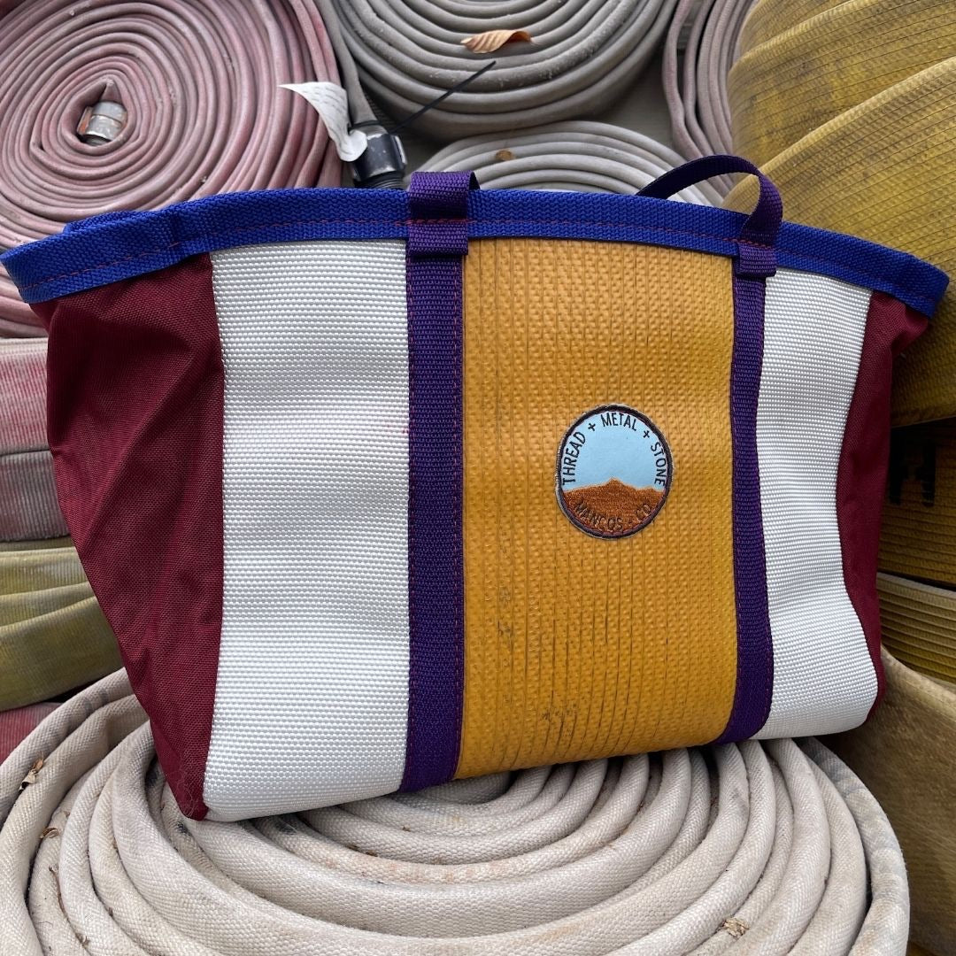 Repurposed Fire Hose Tote - Large – Thread + Metal + Stone